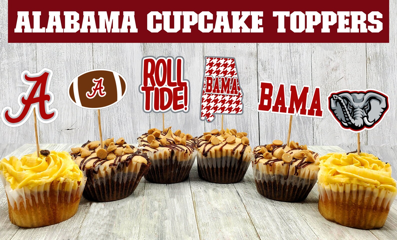 Alabama Picks, Cupcake Toppers, Charcuterie Picks - Etsy