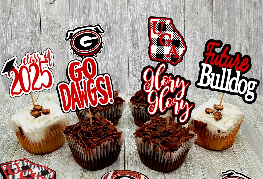Georgia Cupcake Toppers, Charcuterie Picks, Graduation, College ...
