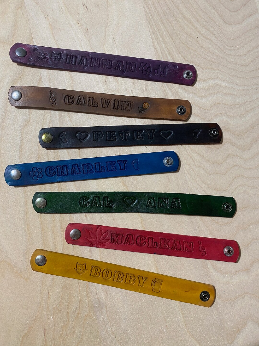 Custom Leather Bracelets - Etsy