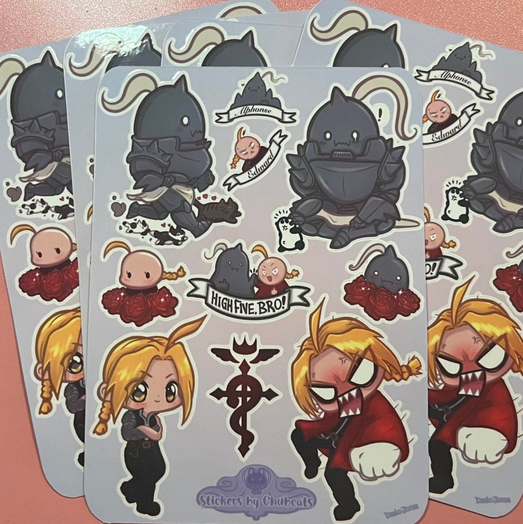 FMA Ed & Al Elric Water Resistant Sticker Sheet - Etsy