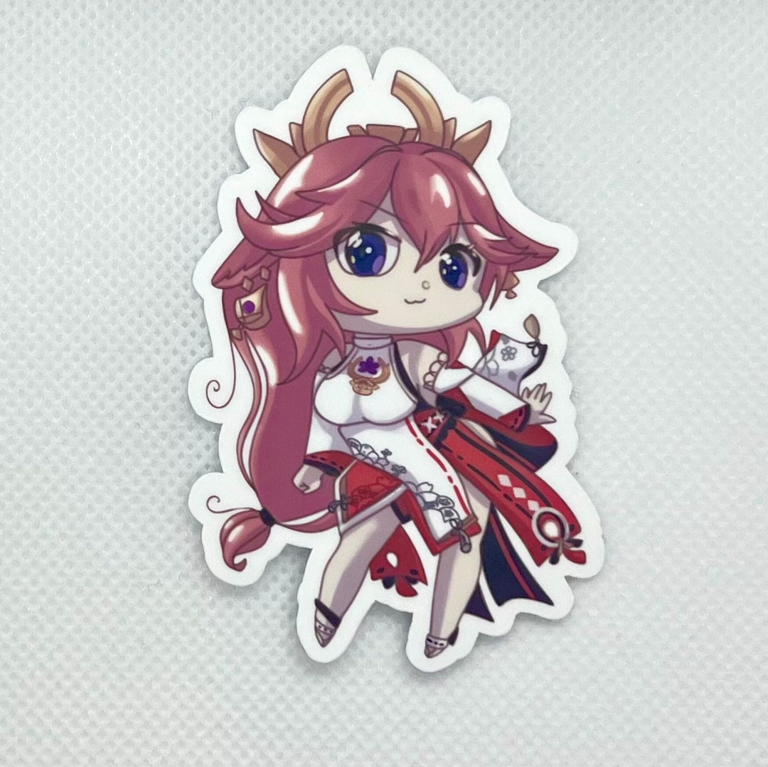 Yae Miko, Genshin Impact, Die Cut Sticker, Water Resistant Vinyl ...