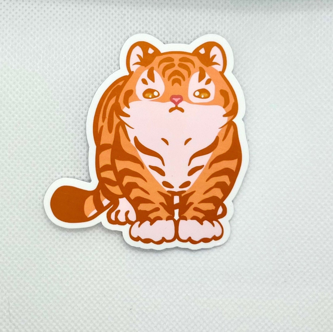 Kawaii Tiger Die Cut Sticker, Water Resistant Vinyl Stickers, Gift ...