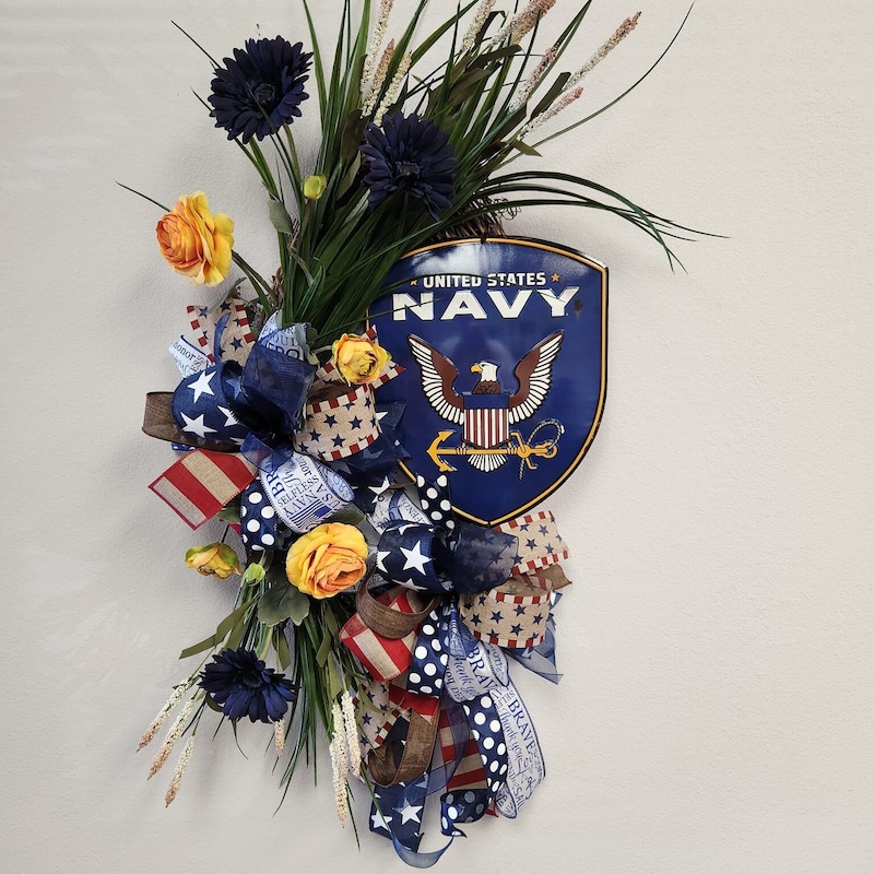 Navy Wreath - Etsy
