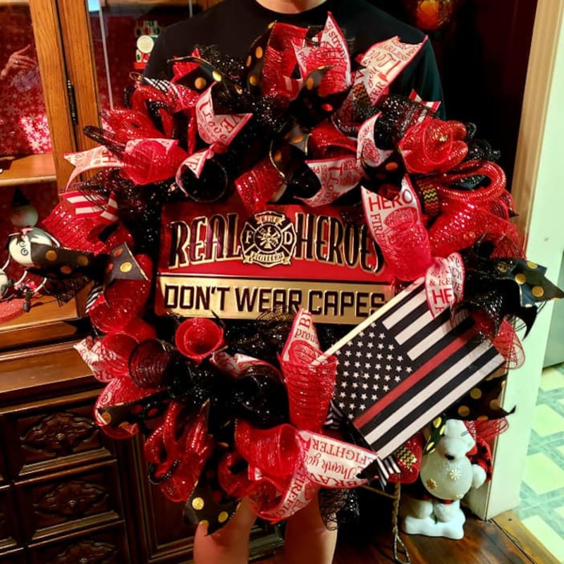 Firefighter Wreath - Etsy