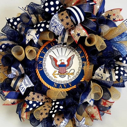Navy Wreath - Etsy