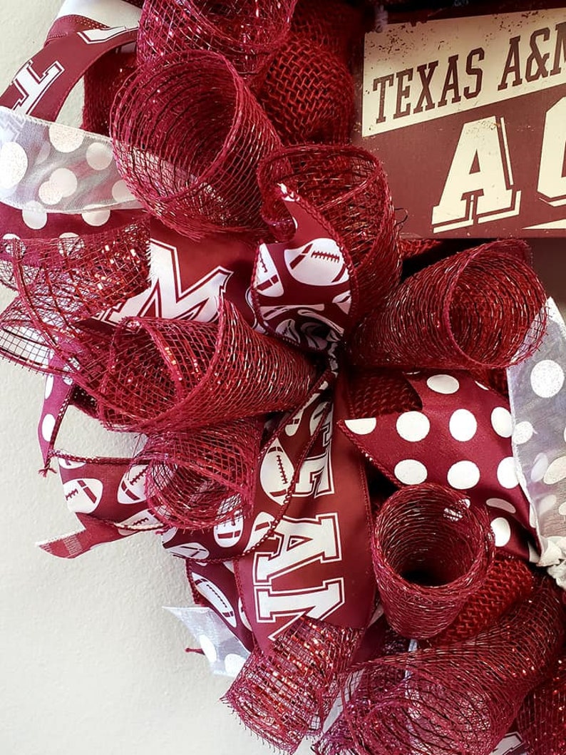 Texas A&M Wreath Gig Em' Aggies Wreath College Sport | Etsy