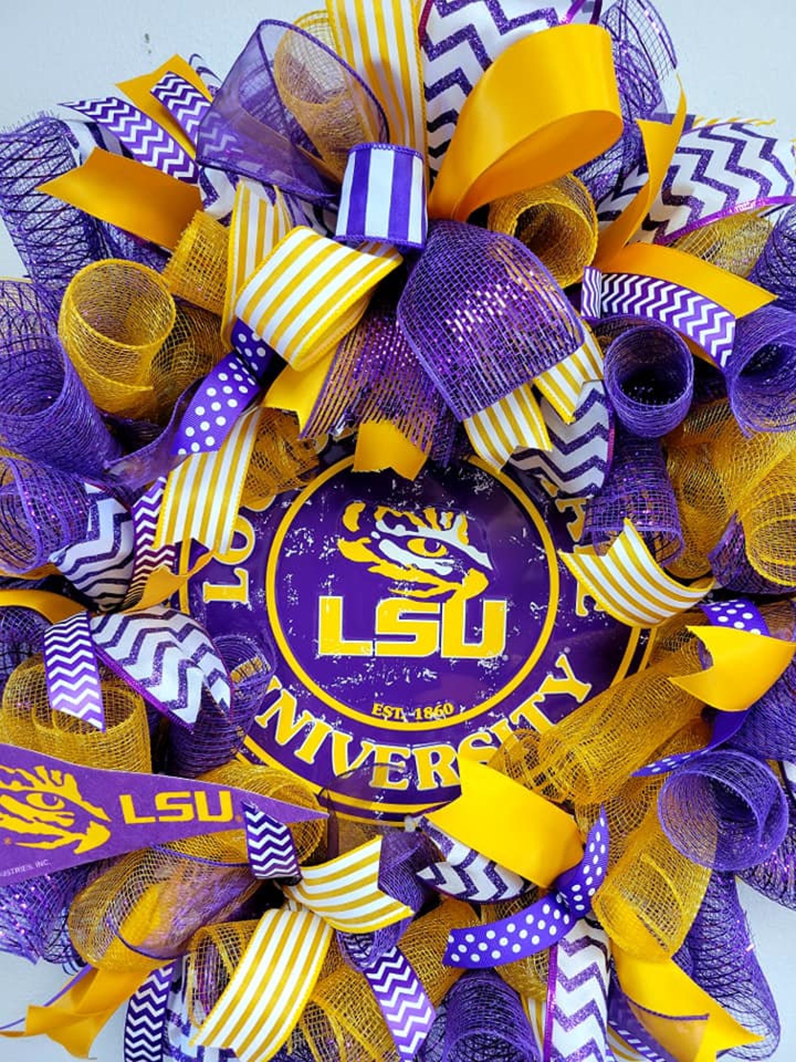Louisiana State University Wreath LSU Tigers Wreath College - Etsy