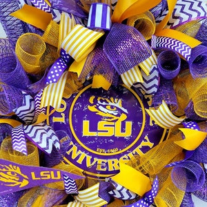Louisiana State University Wreath, LSU Tigers Wreath, College Sport ...
