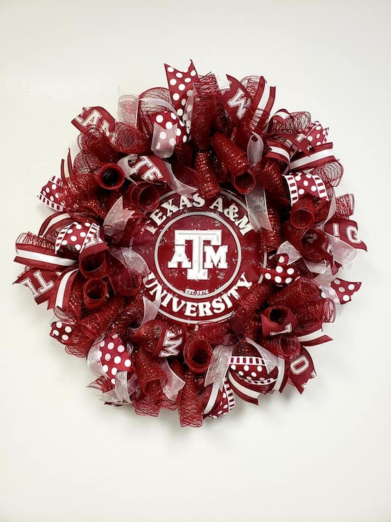 Texas A&M Wreath Gig Em' Aggies Wreath College Sport | Etsy