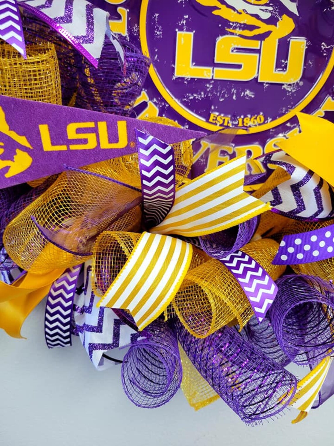 Louisiana State University Wreath LSU Tigers Wreath College - Etsy