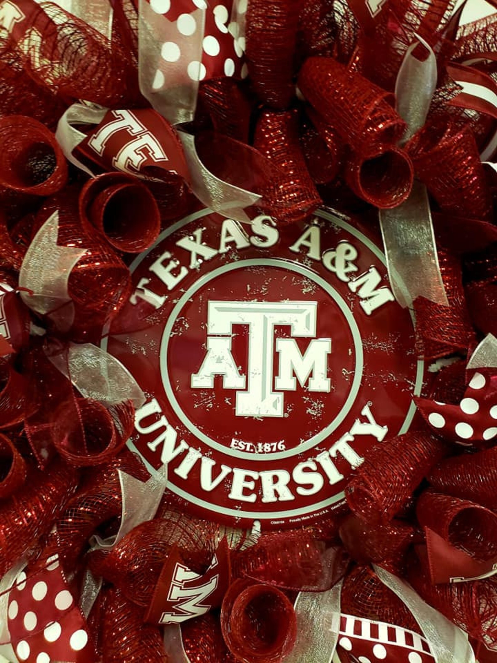 Texas A&M Wreath Gig Em' Aggies Wreath College Sport | Etsy