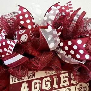 Texas A&M Wreath, Gig Em' Aggies Wreath, College Sport Wreath, Maroon ...