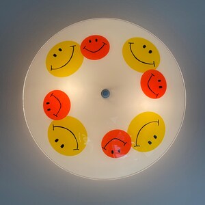 1970s RARE Smiley Face Glass Light Bright Orange Yellow Coloring - Etsy