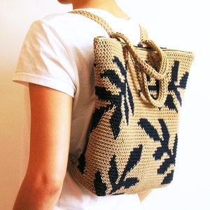 Crochet Pattern for Leaves Backpack. Practice Tapestry Crochet to Form ...