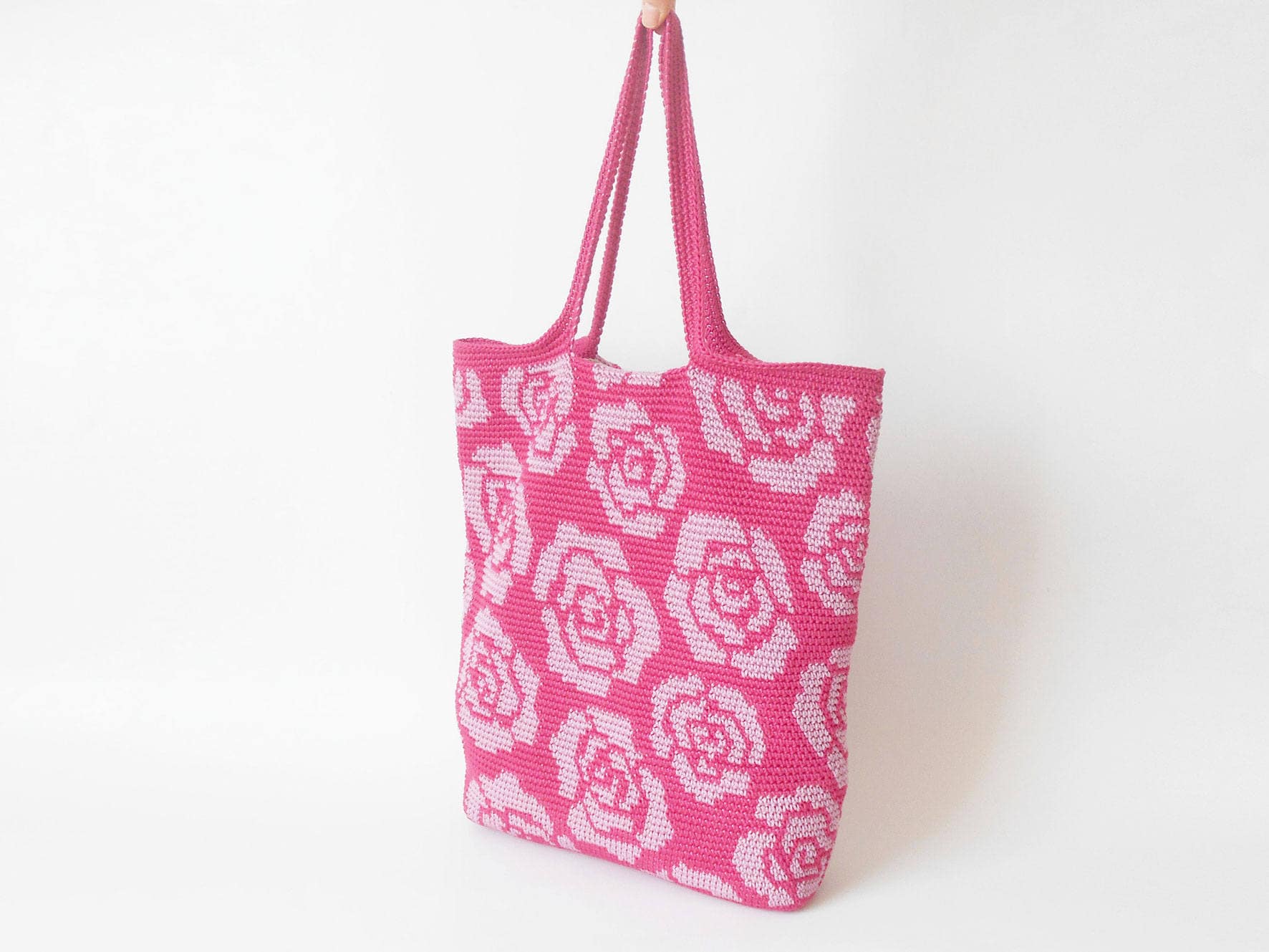 Crochet pattern for roses tote. Practice tapestry crochet to | Etsy