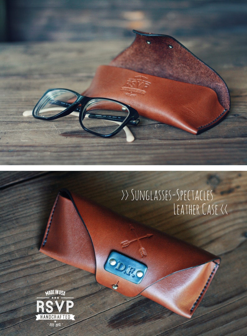 Custom Sunglasses Leather Case Handmade Eyeglasses Glasses Etsy