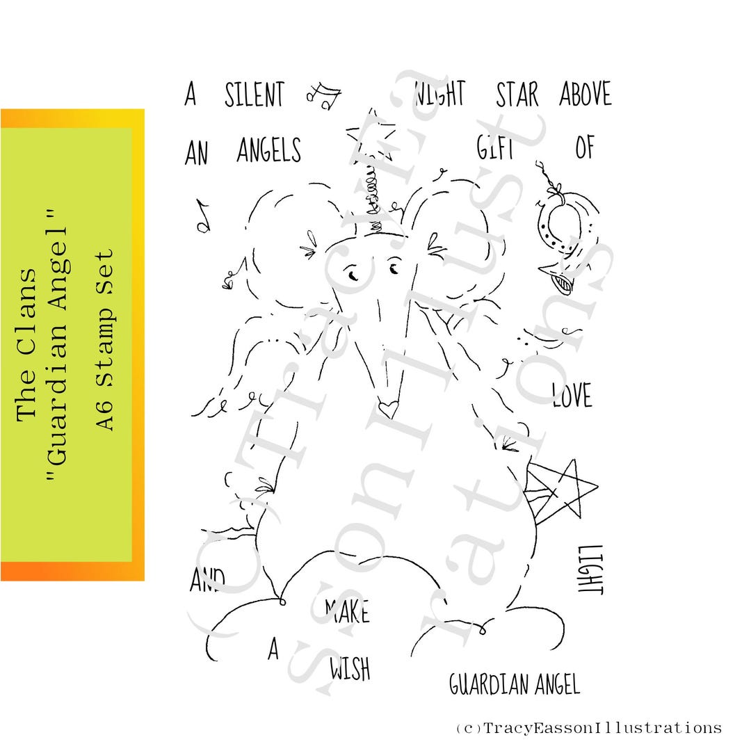 The Clans Guardian Angel A6 Stamp Set- Mouse Stamp-tracy Easson ...