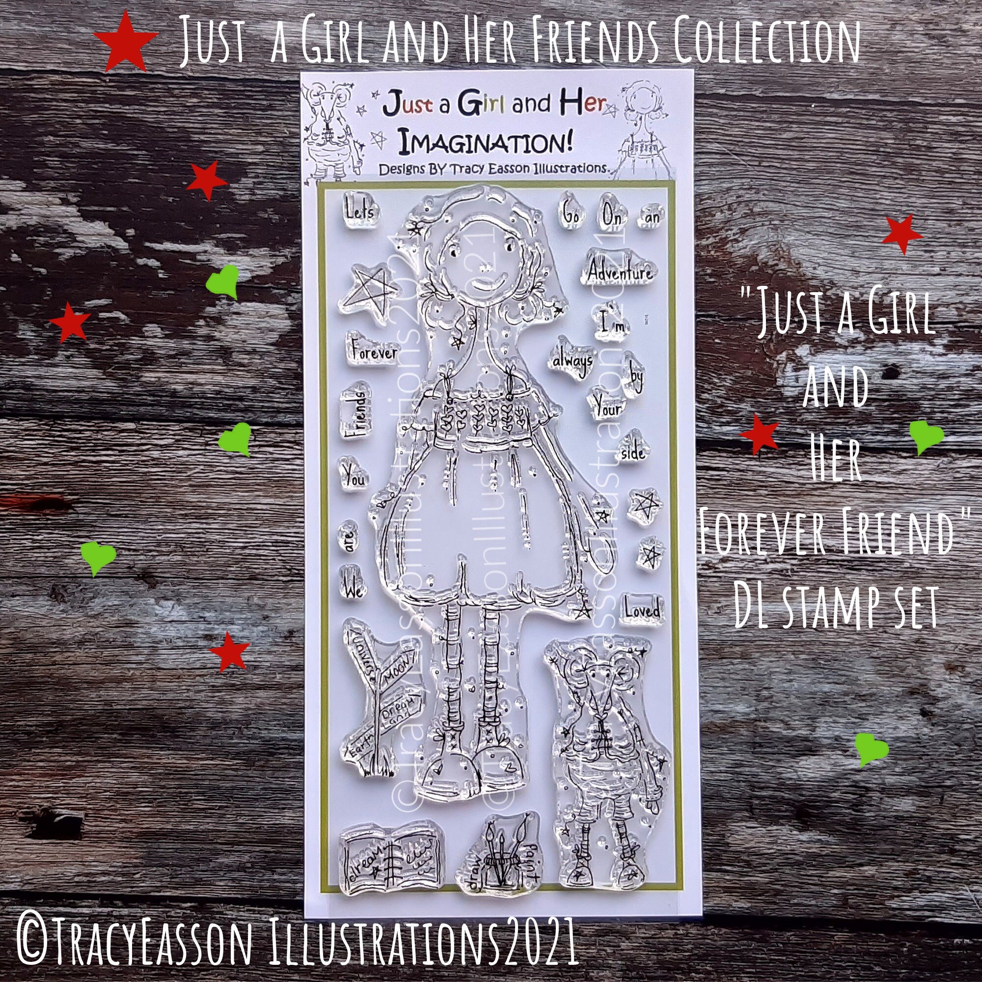 DL Stamp Set-just a Girl and Her Forever Friend-tracy Easson - Etsy