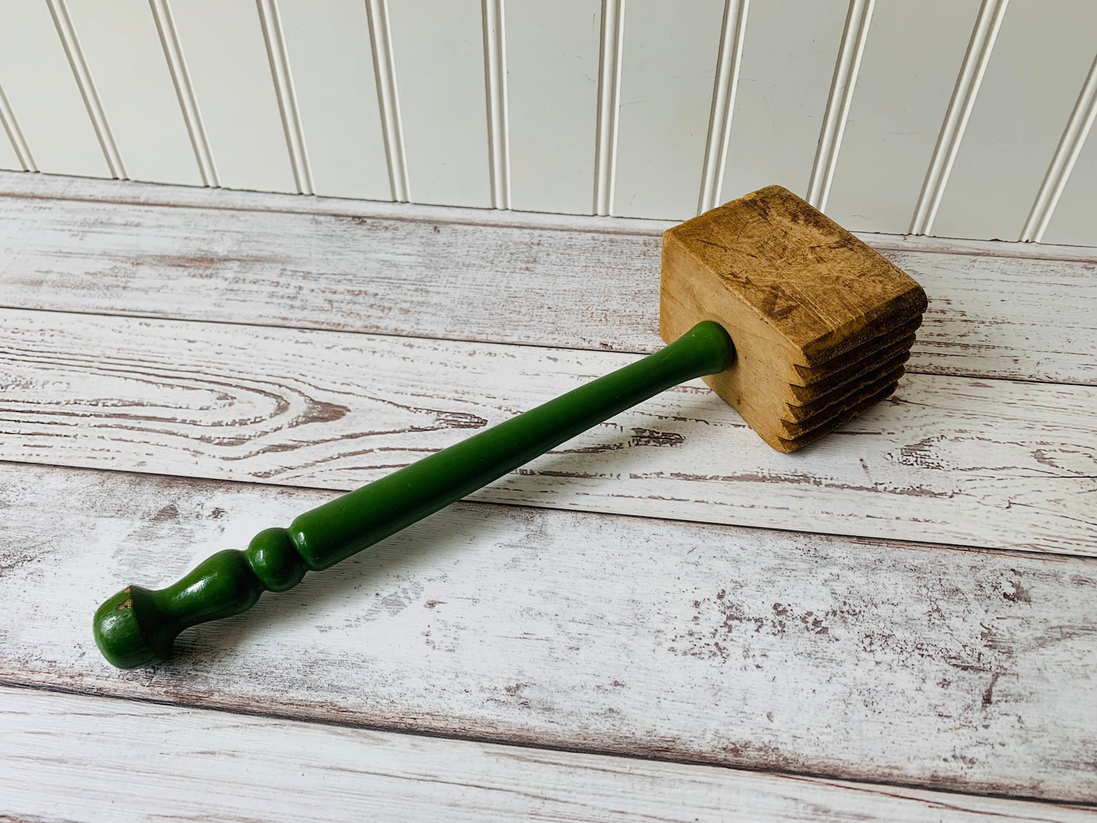 Vintage Kitchen Mallet Mallet With Green Wood Handle Dual - Etsy