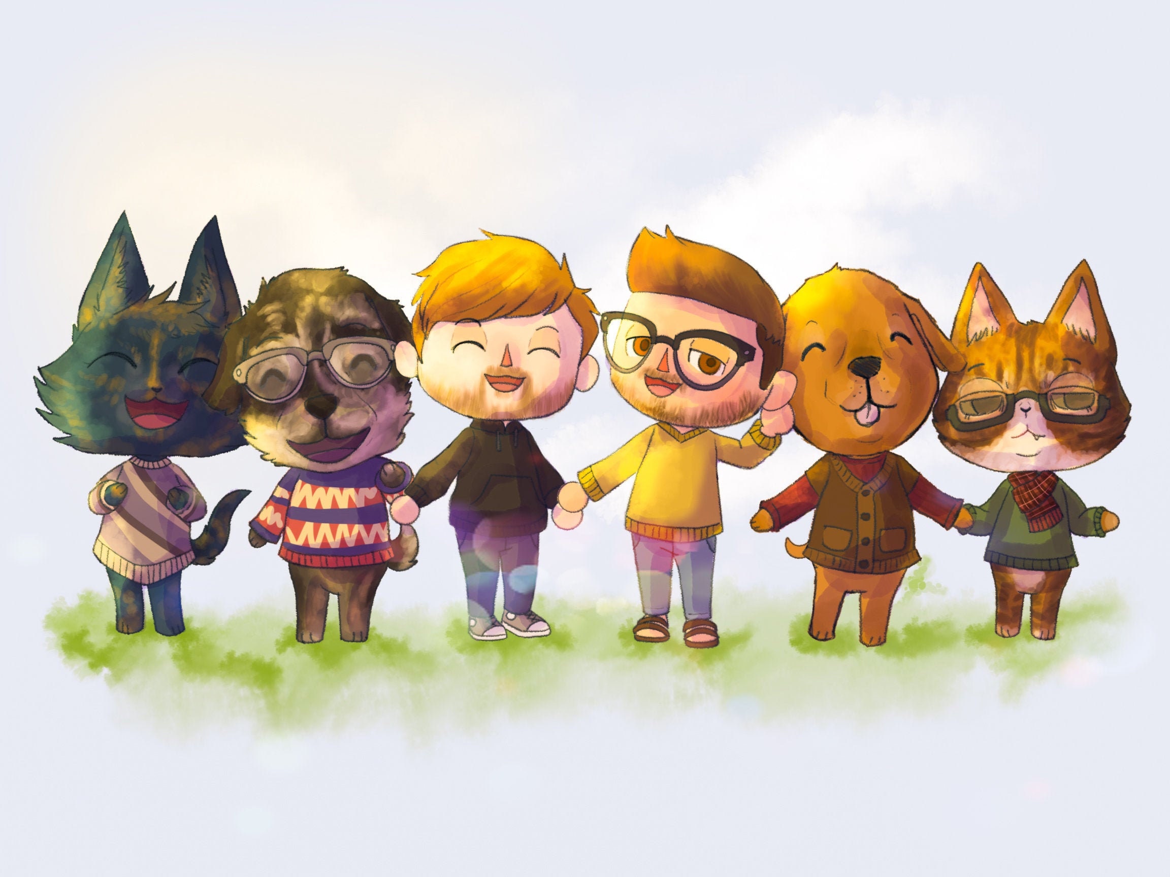 Animal Crossing Villager Couples Portraits | Etsy