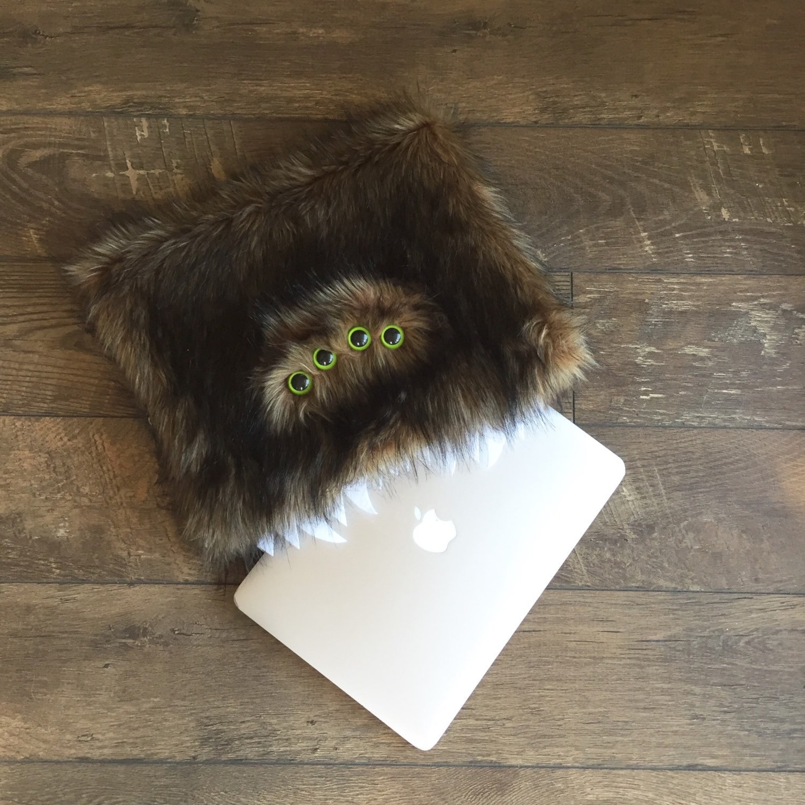 Furry Brown Monster Laptop Sleeve - Etsy