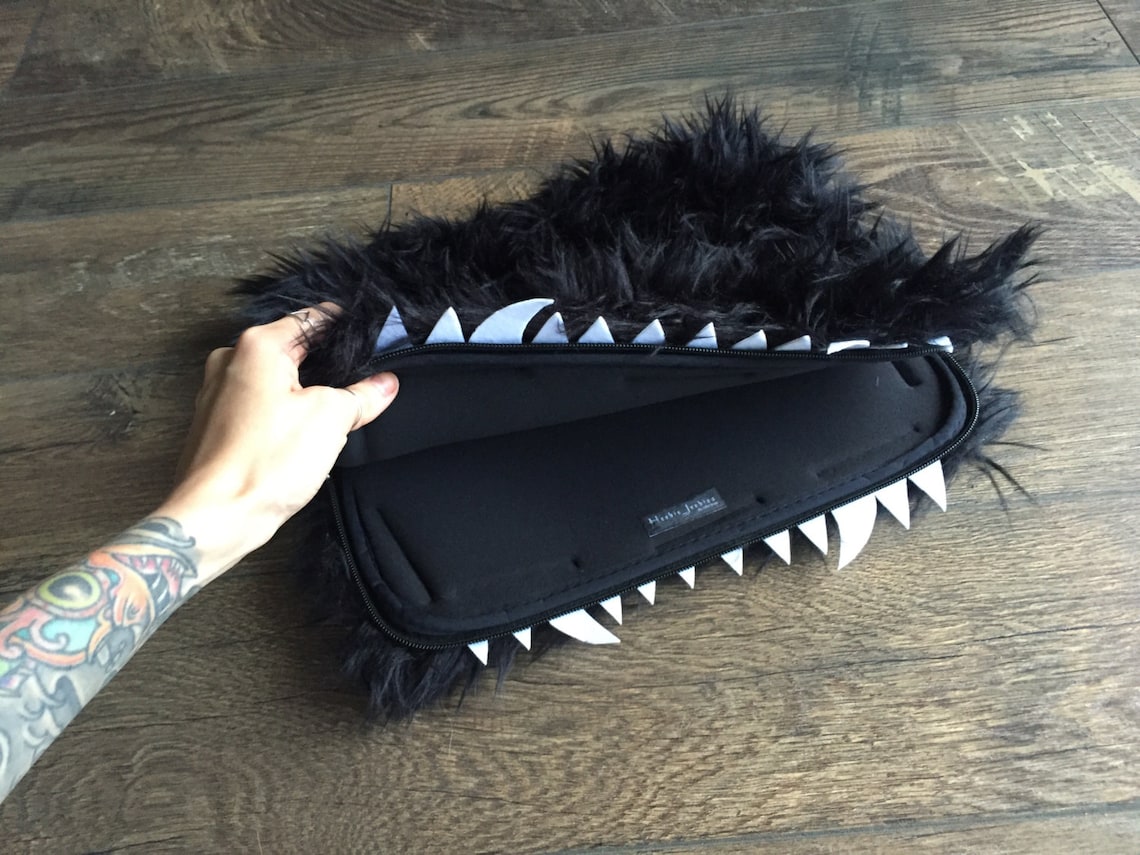 Furry Black Monster Laptop Sleeve - Etsy