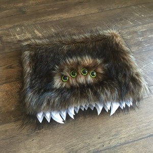 Furry Brown Monster Laptop Sleeve - Etsy