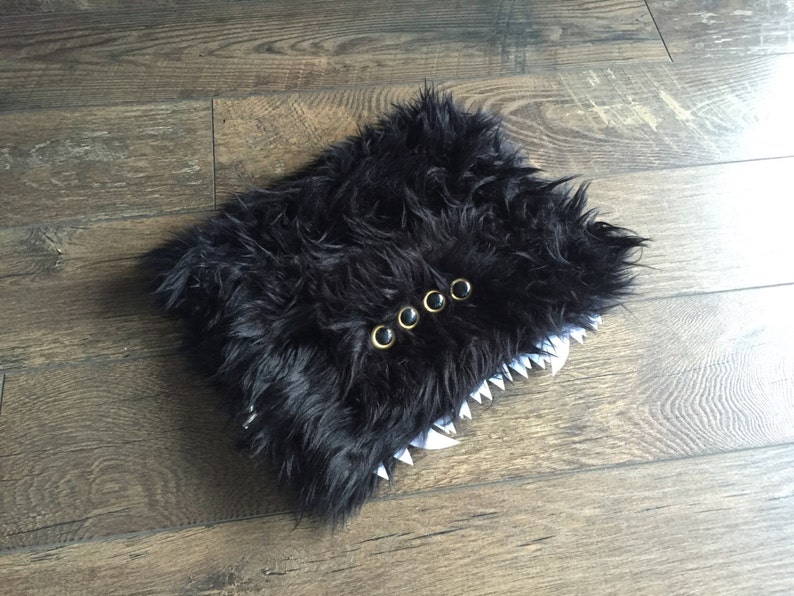 Furry Black Monster Laptop Sleeve - Etsy