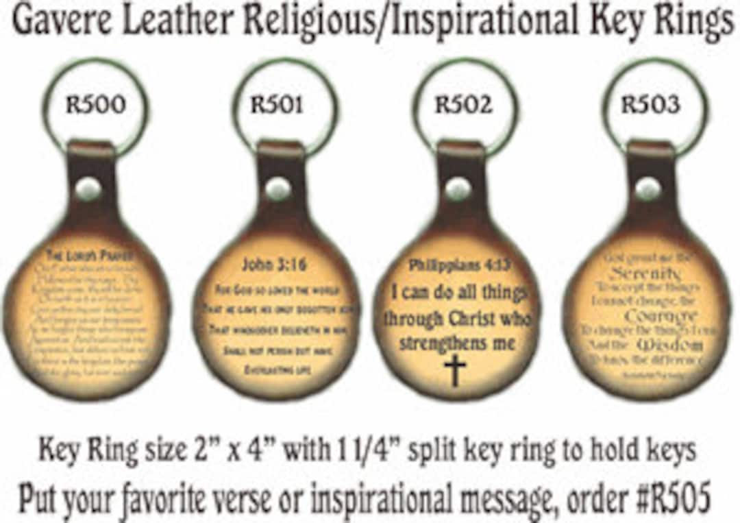 Personalized Leather Inspirational Key Ring - Etsy