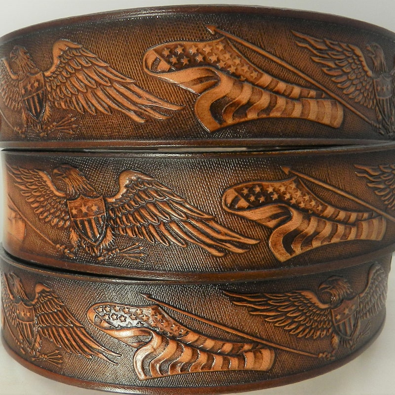 Stamped Leather Belt - Etsy