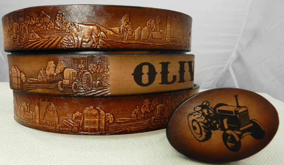 Child's Name Belt/buckle FARM SCENE SET With Choice of Matching Buckle ...