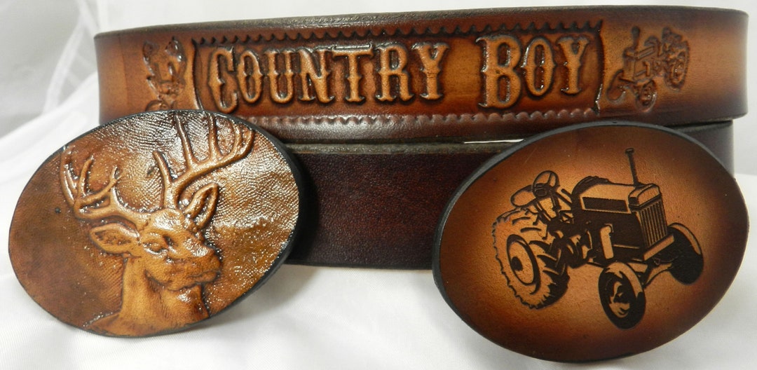 Child's Name Belt/buckle COUNTRY BOY SET With Choice of Matching Buckle ...