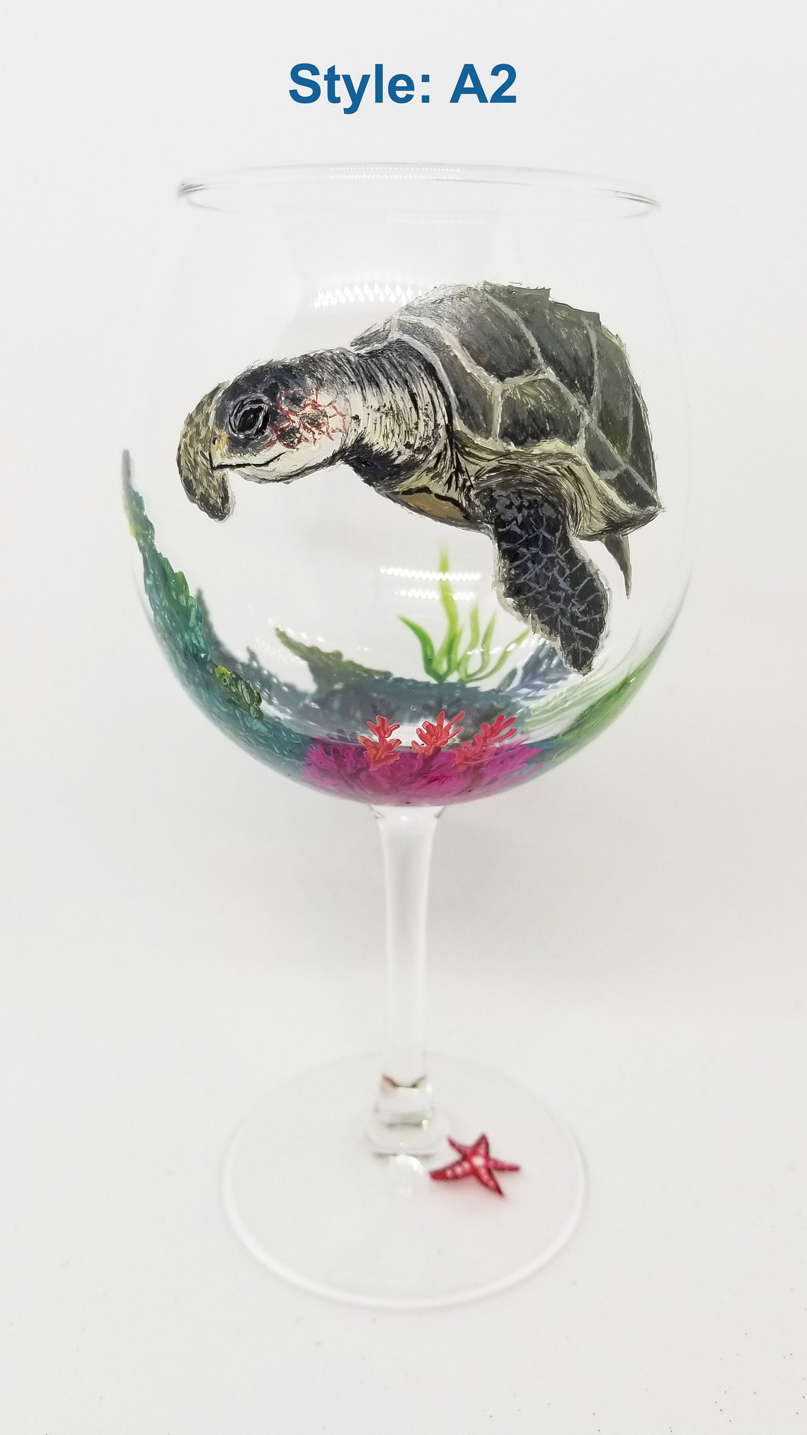 Hand Painted Sea Turtle Kemp's Ridley Sea Turtle Nature Beach Ocean ...