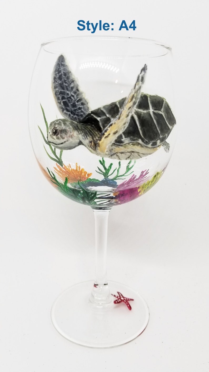 Hand Painted Sea Turtle Kemp's Ridley Sea Turtle Nature Beach Ocean ...