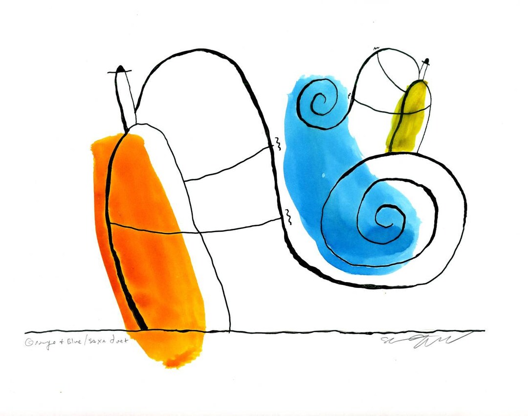Orange and Blue Saxa Duet - Etsy