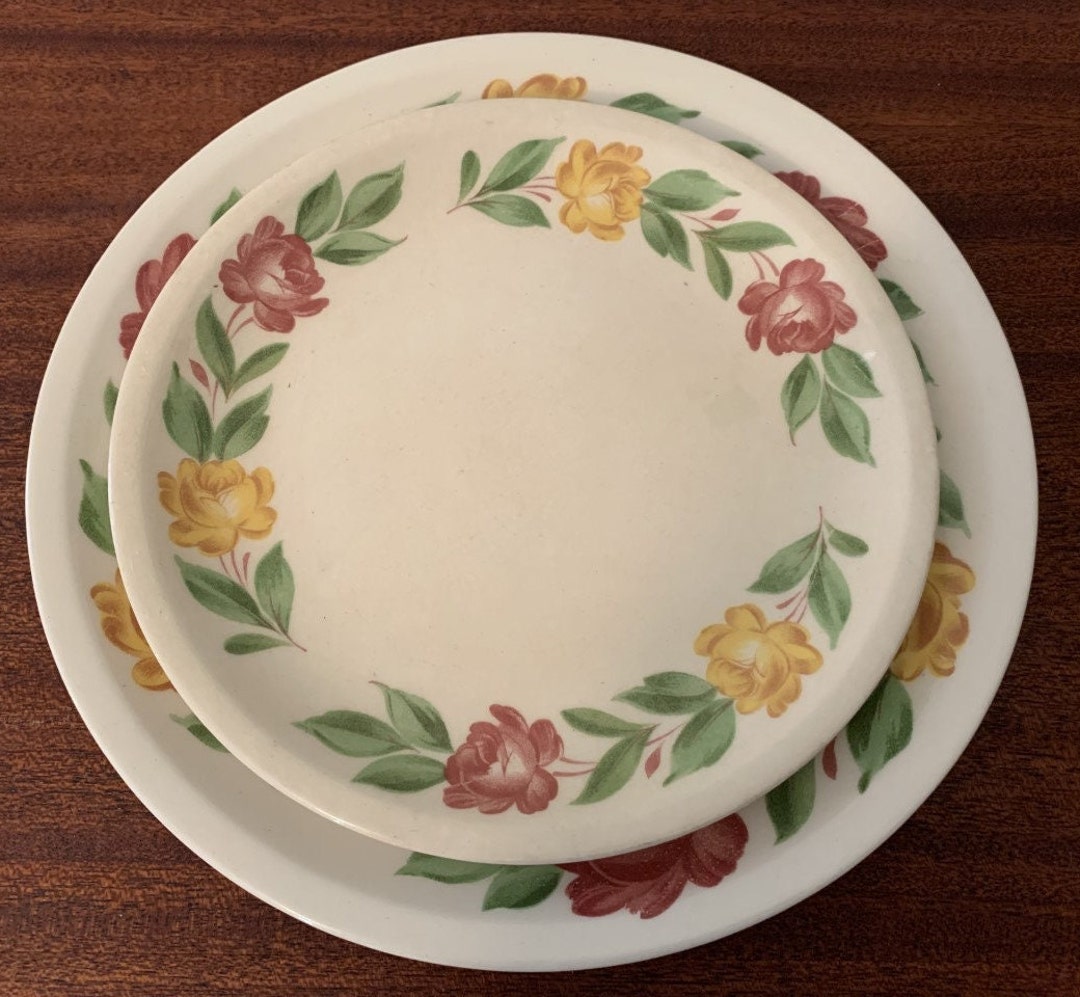Vintage Shenandoah Ware Paden City Pottery Dinner and Salad Plate Set ...