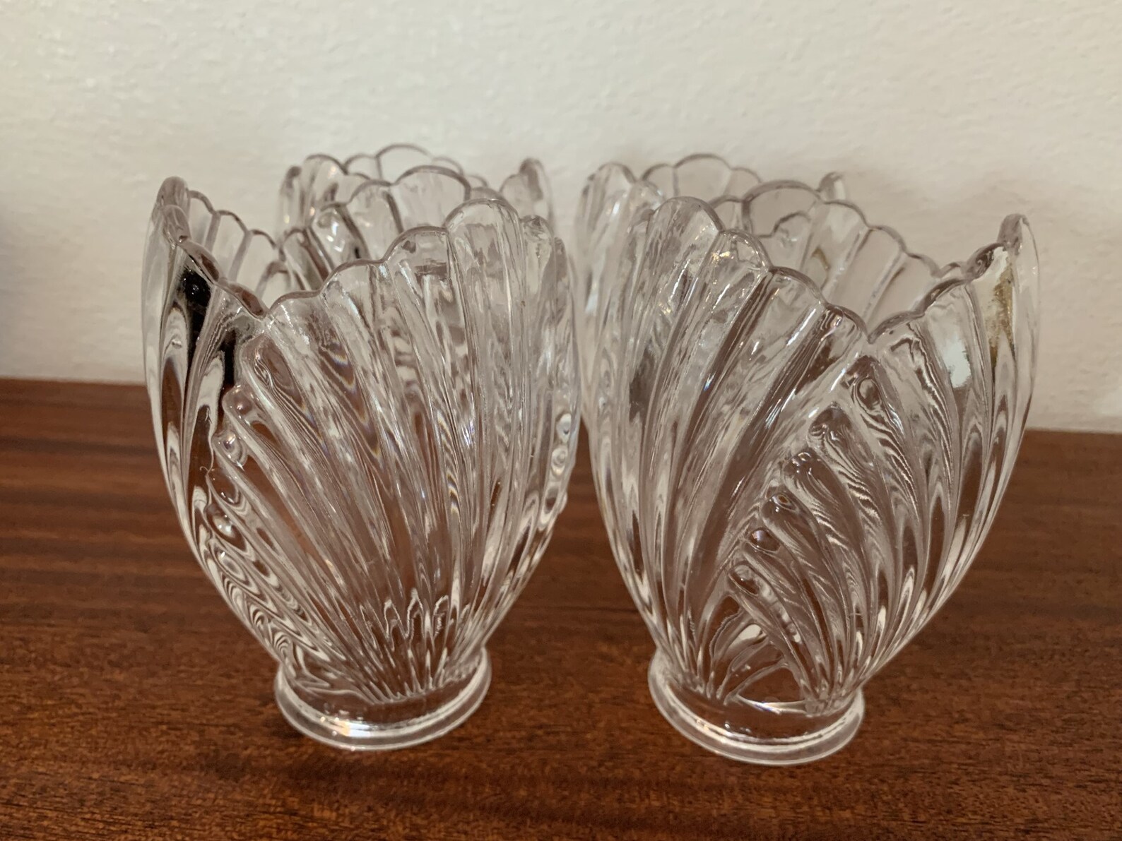 Vintage Lead Crystal Scallop Shell Tulip Shape Pendant Shade - Etsy