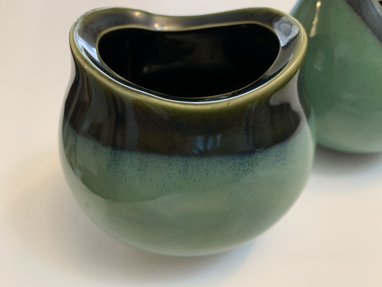 Sango Pottery Nova Green Earthenware Creamer & Sugar Bowl - Etsy
