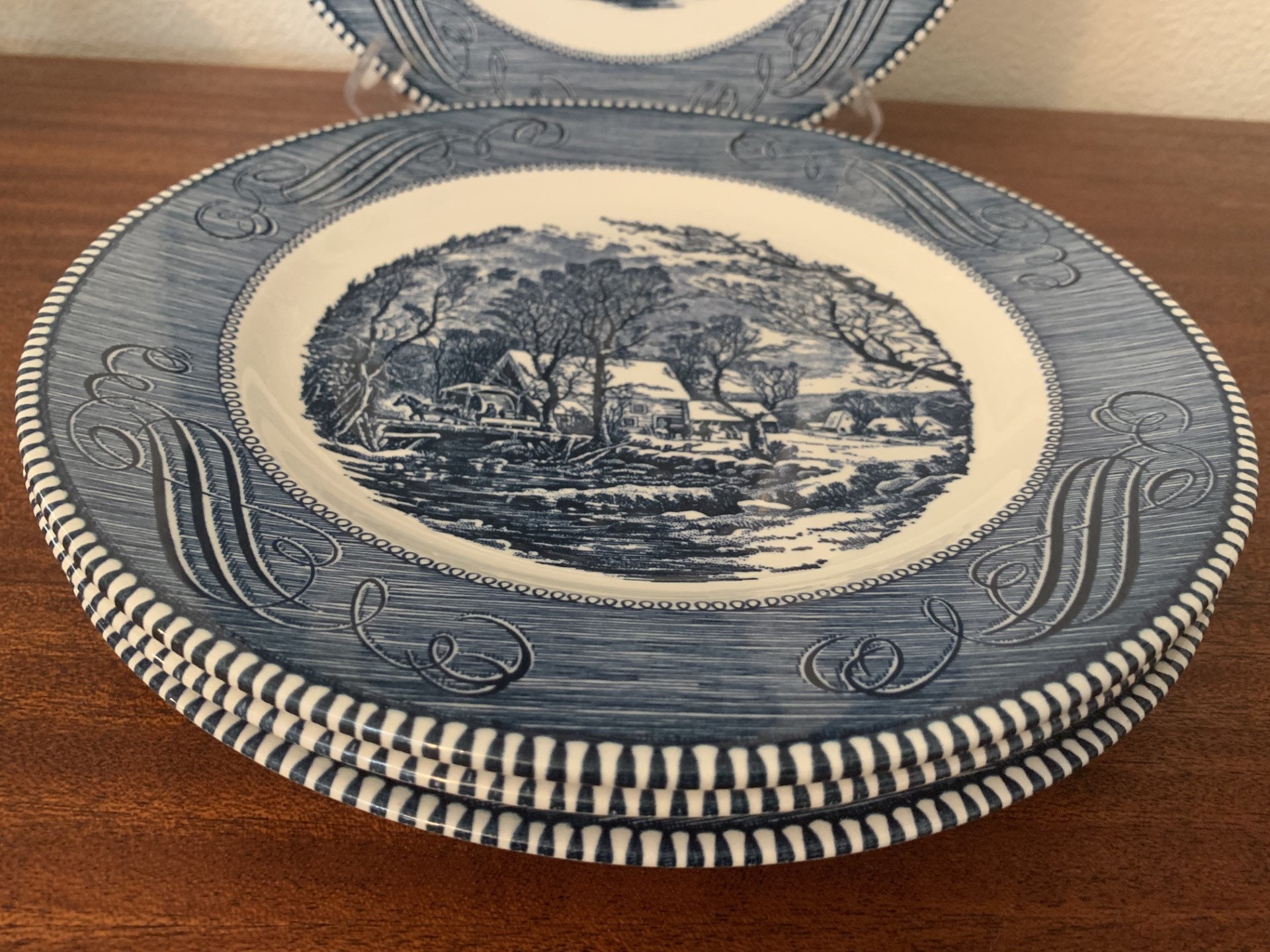 Royal China Currier Ives Blue & White Chinoiserie Style Dinner - Etsy