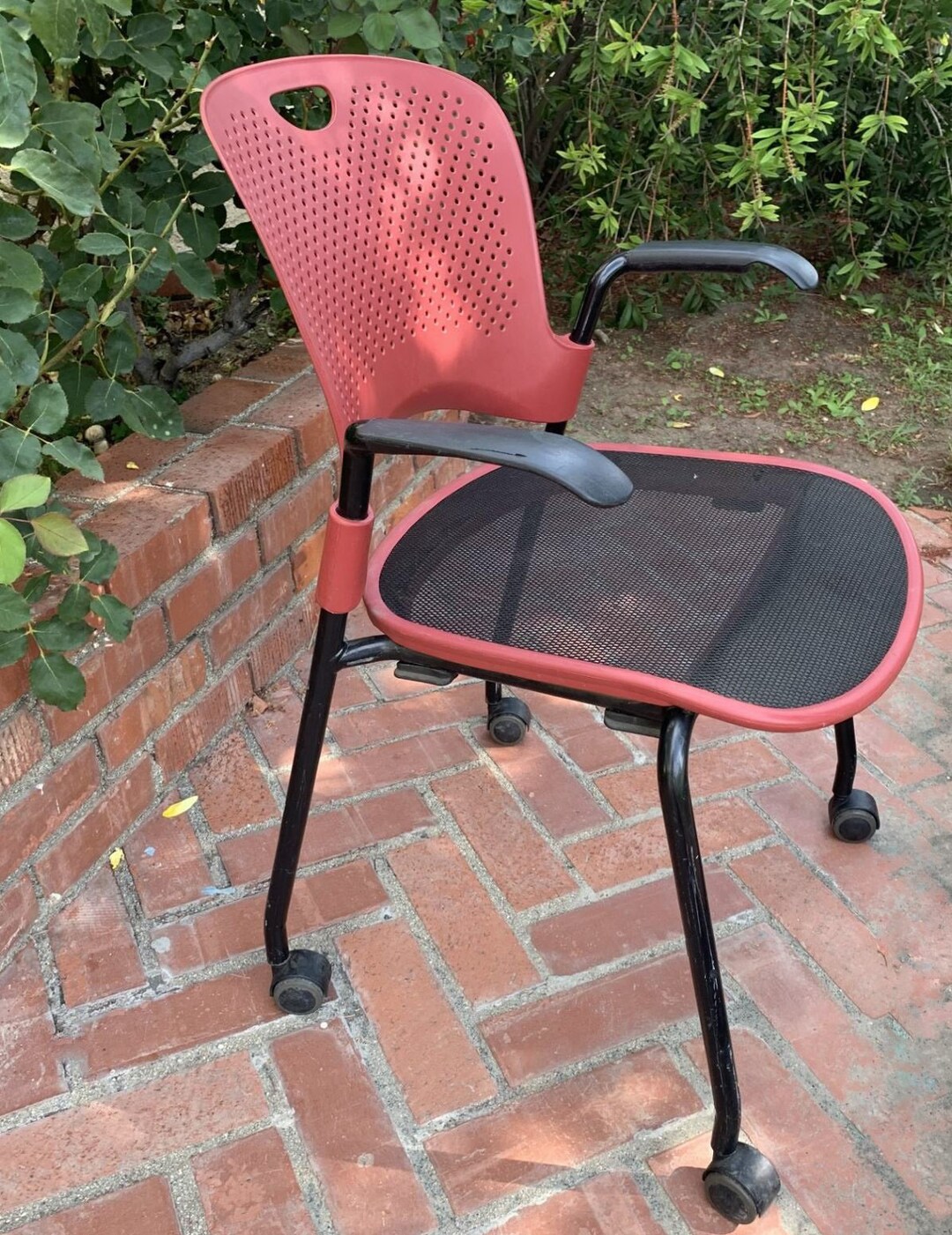 Herman Miller Red/black Caper Stackable Armchair (shipping is NOT Free ...