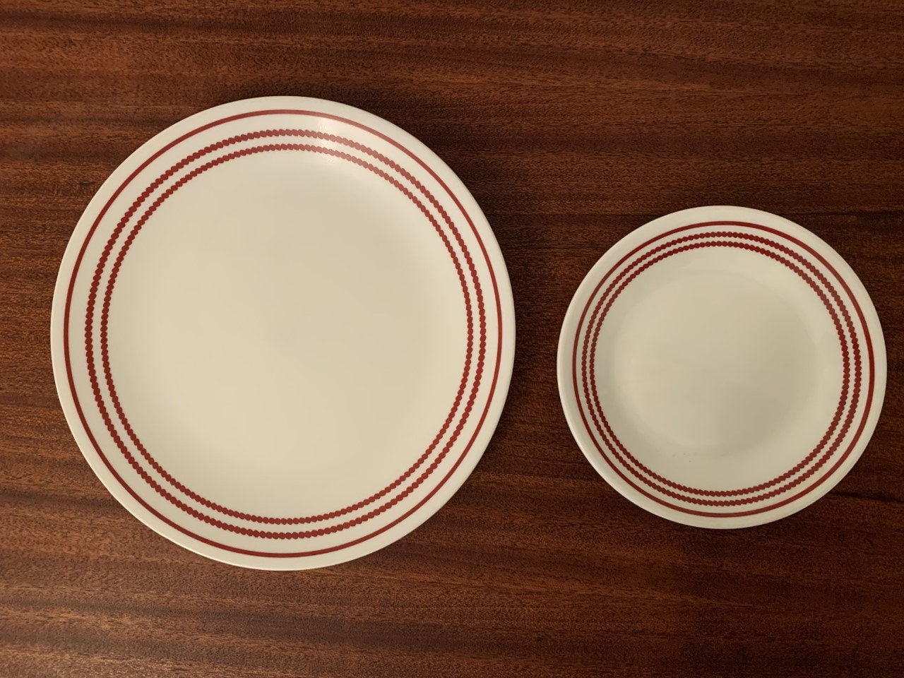 Corelle Ruby Red Pattern Five Piece Plate Set - Etsy