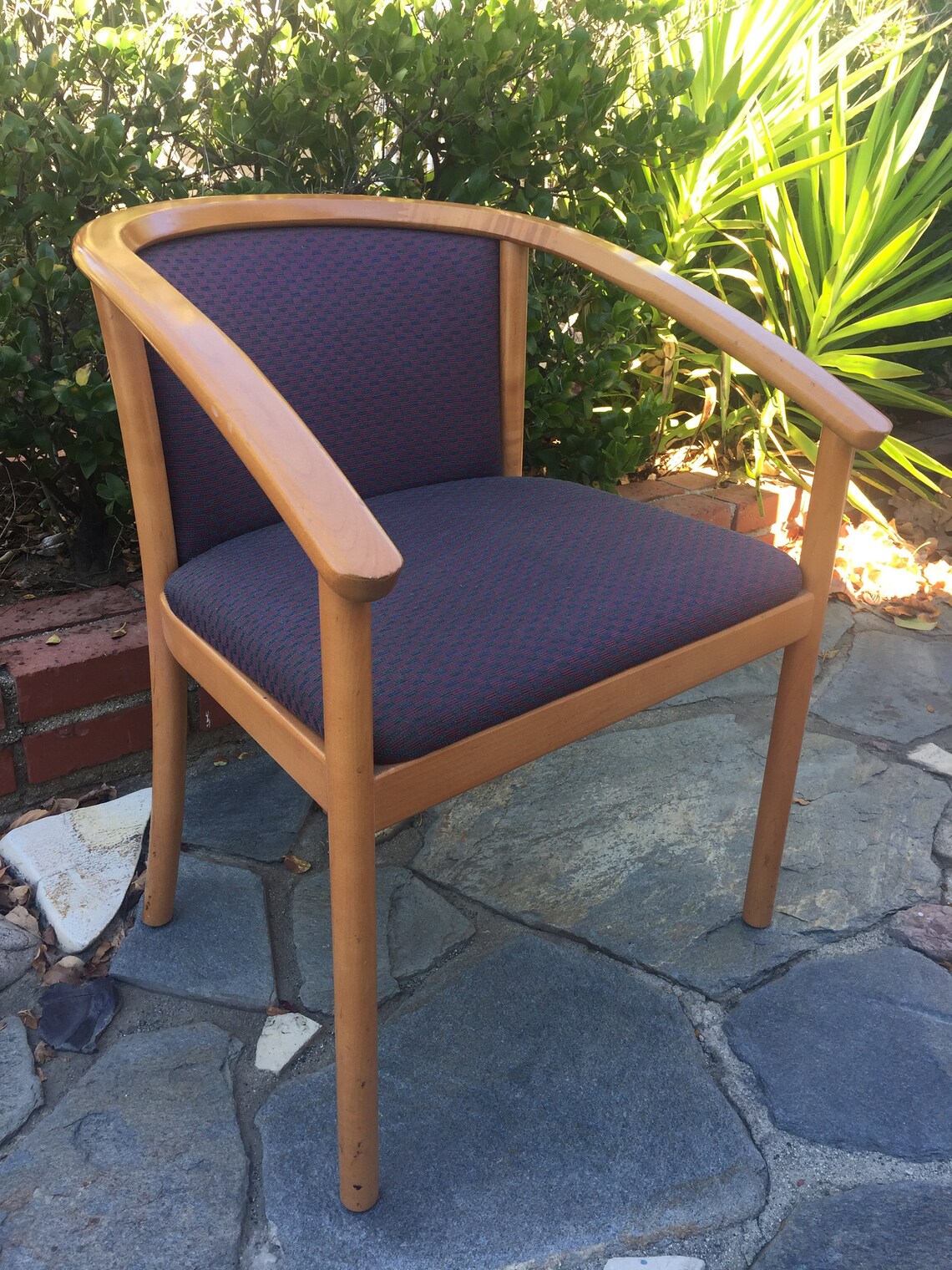 Steelcase Cherry Wood Framed Upholstered Arm Chair shipping - Etsy