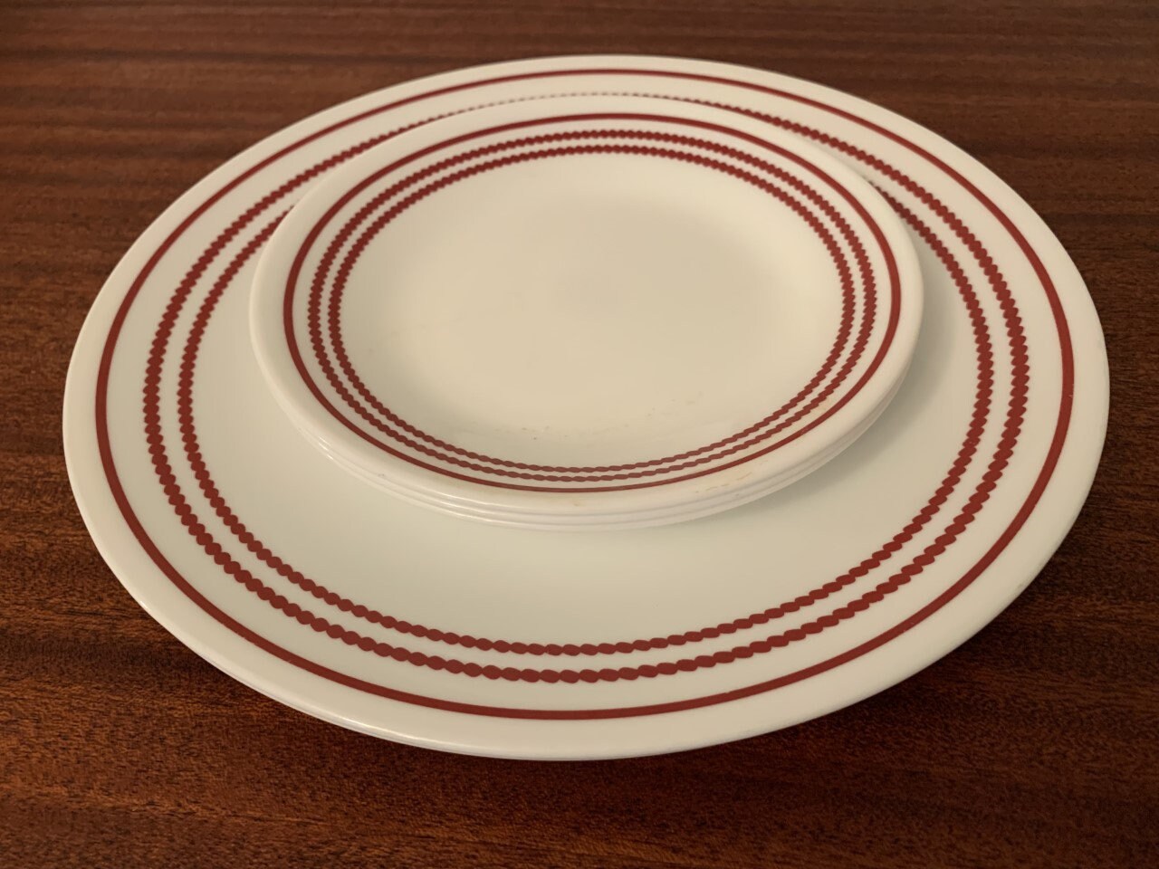 Corelle Ruby Red Pattern Five Piece Plate Set - Etsy
