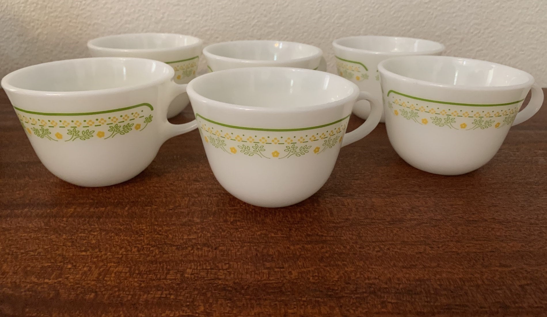Vintage Pyrex Milk Glass "sunshine" Set of 6 Cups - Etsy
