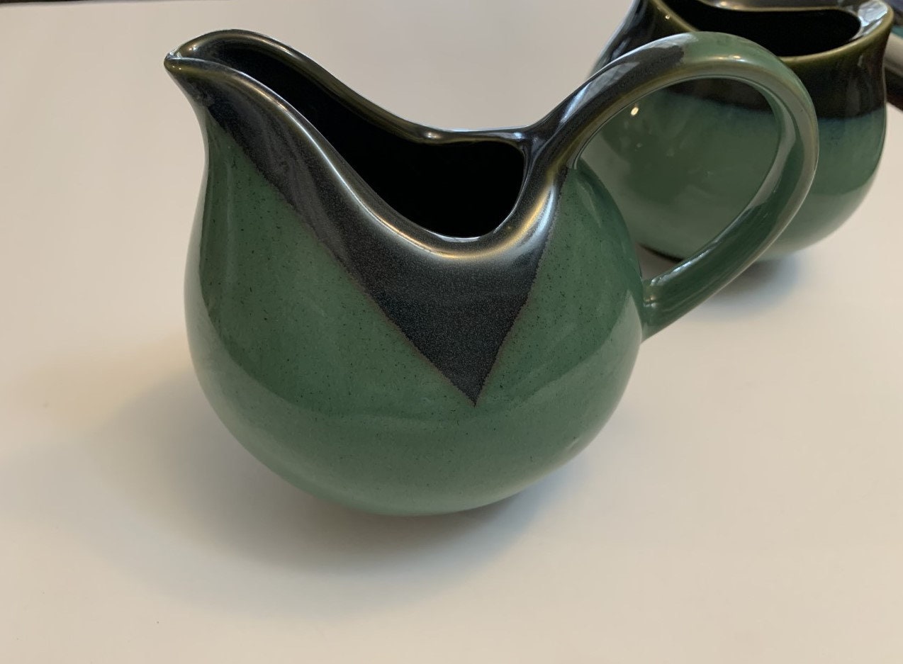 Sango Pottery Nova Green Earthenware Creamer & Sugar Bowl - Etsy