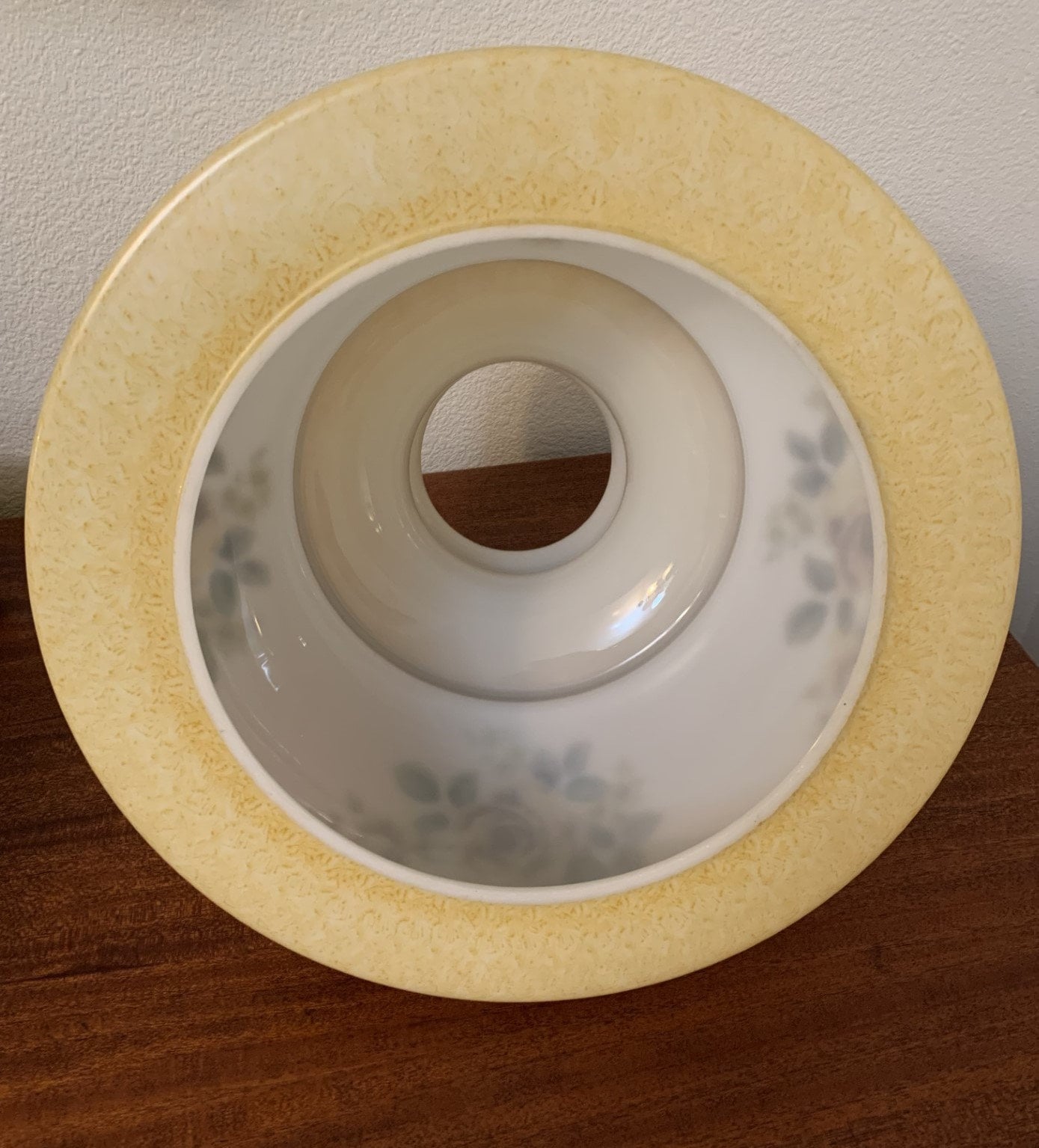 Vintage Milk Glass Lamp Shade ~ Yellow Roses - Etsy