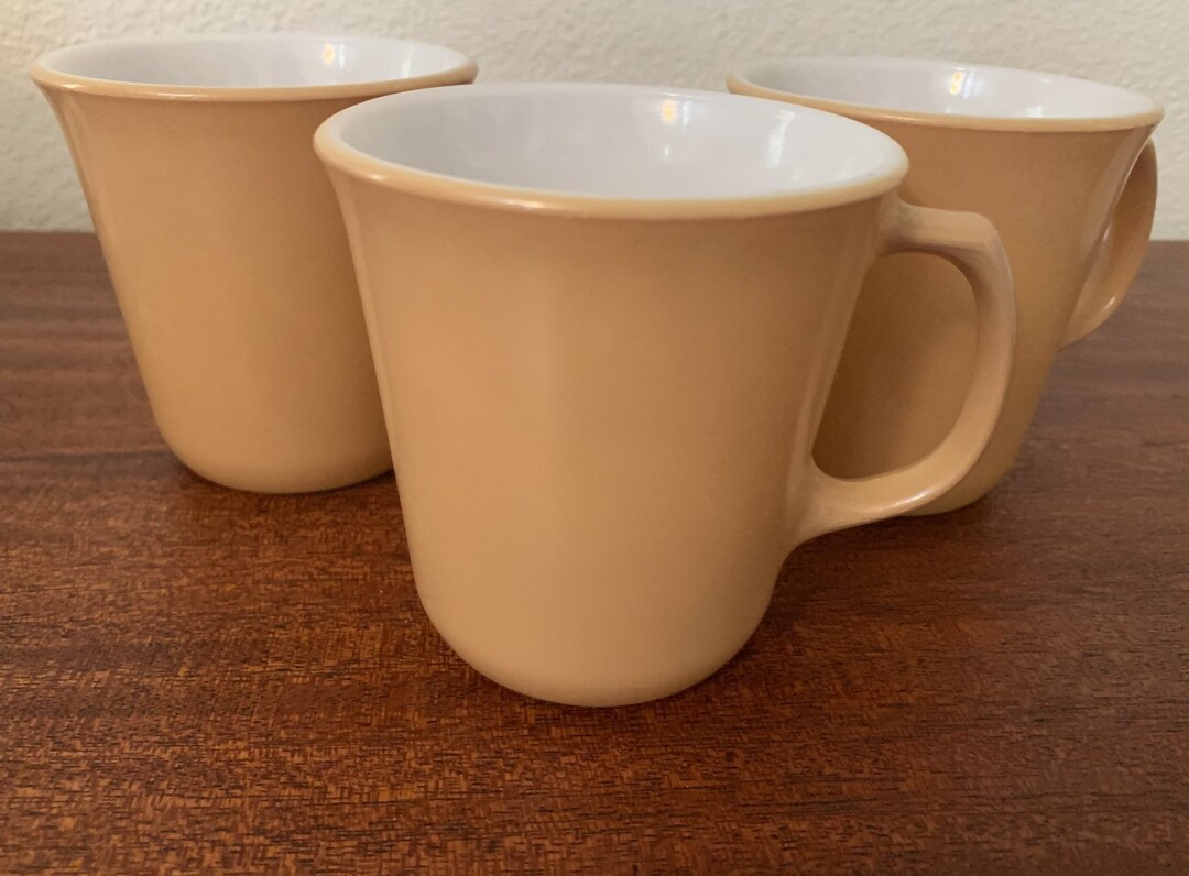Vintage Pyrex Corelle Milk Glass Coffee Mugs ~ Set of 3 - Etsy