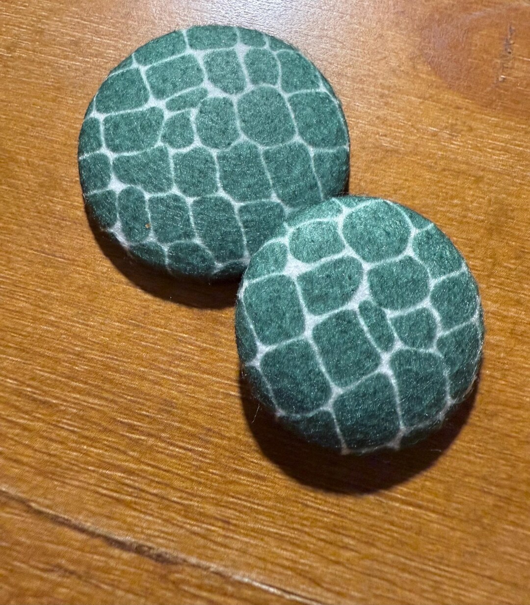 Green Lizard Skin Felt Fabric Button Earrings; Covered Buttons - Etsy