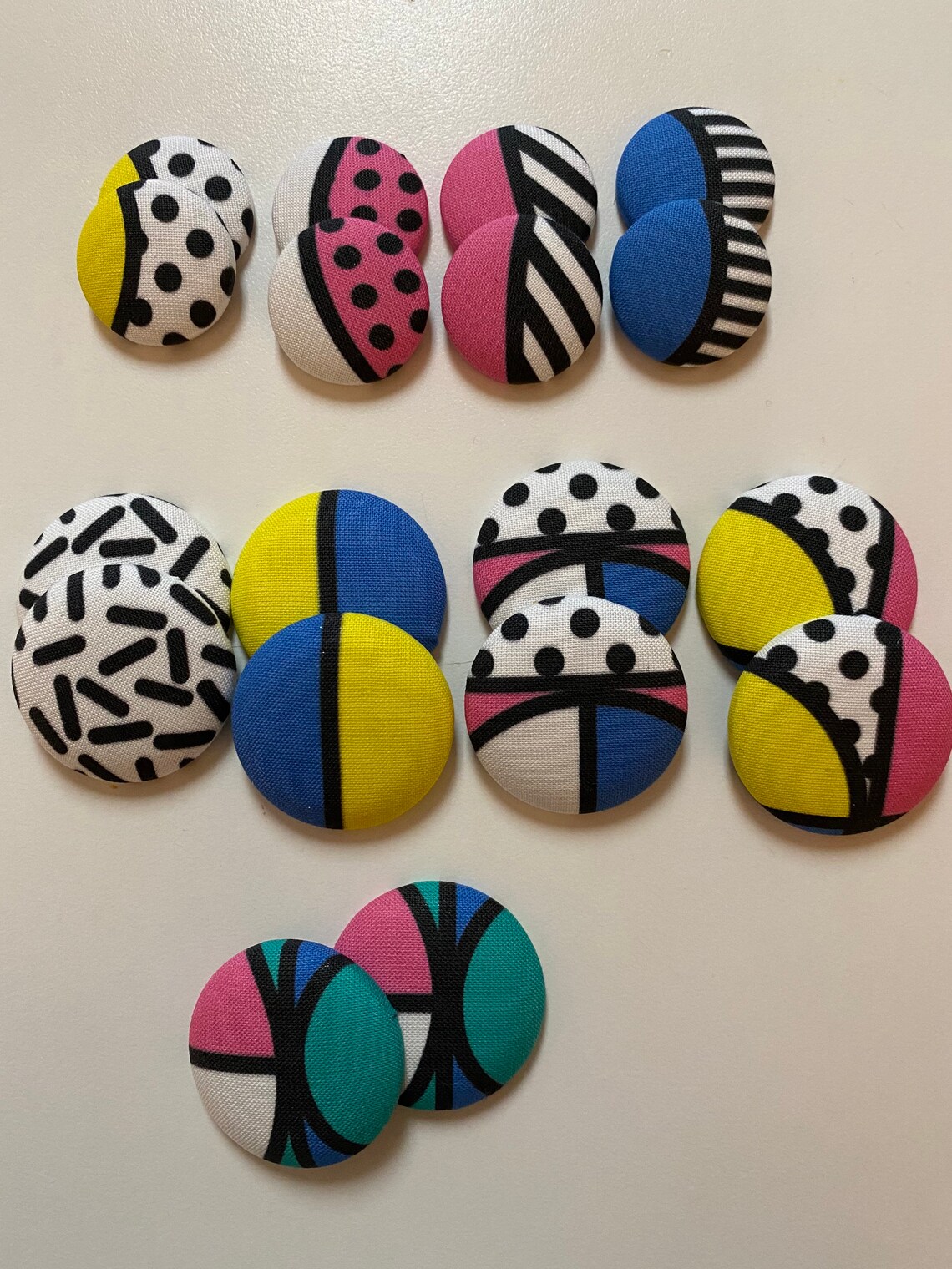 The 80s Button Earrings Fashion Button Earrings - Etsy