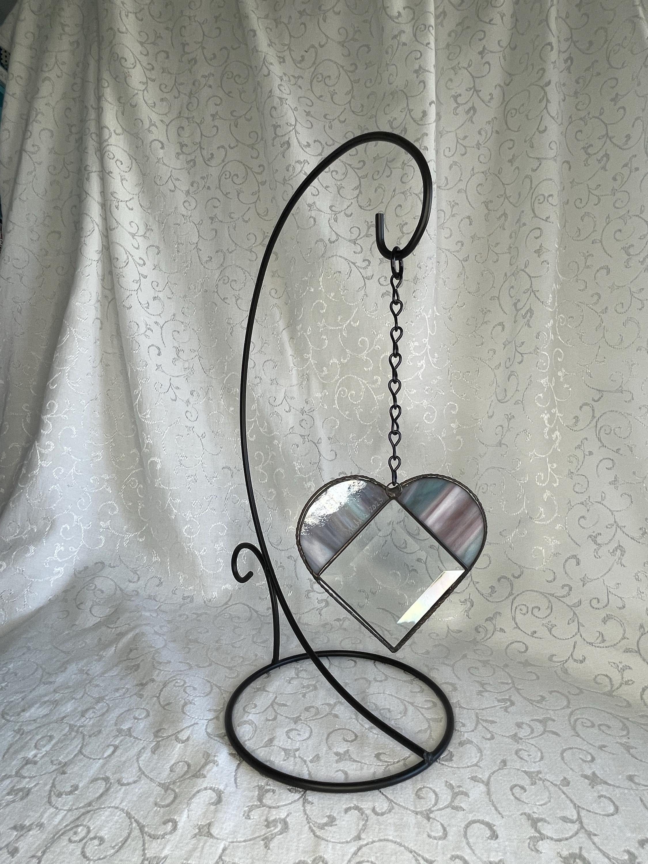Purple Heart With Bevel Stained Glass Suncatcher - Etsy